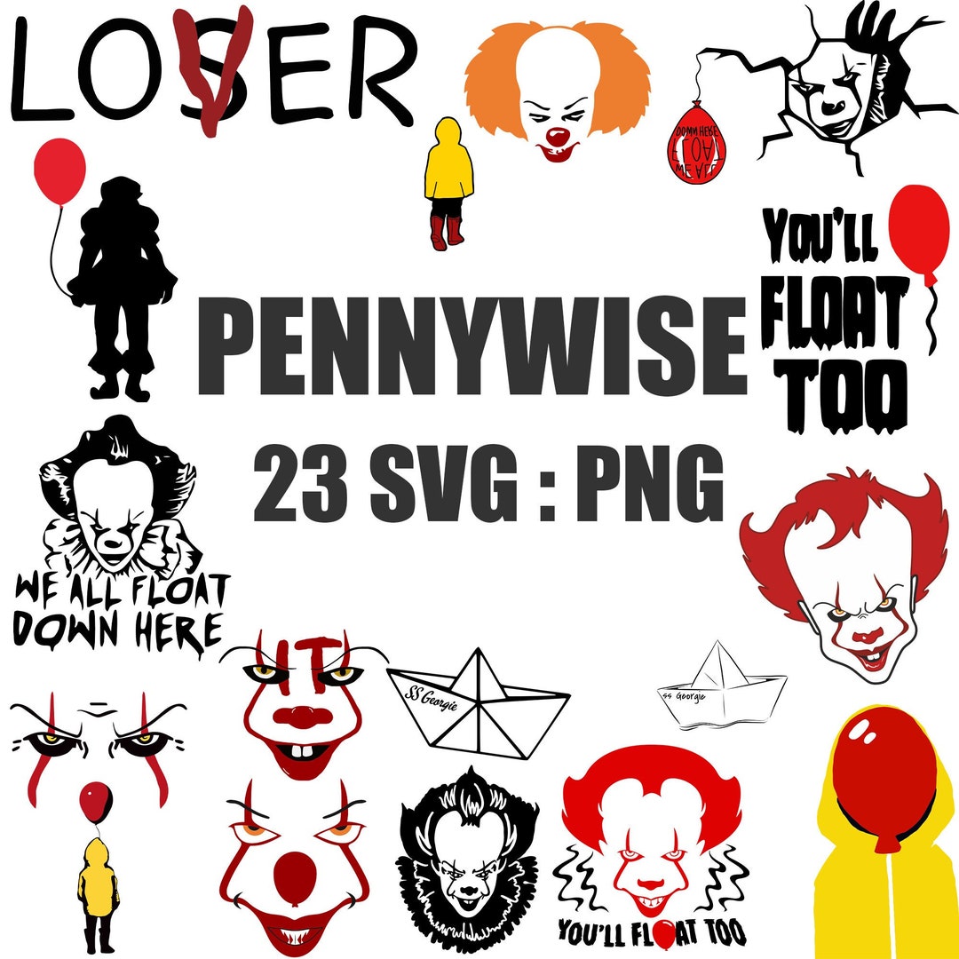 Pennywise Digital Svg Png Bundle Layered Item Penny Wise Clipart ...