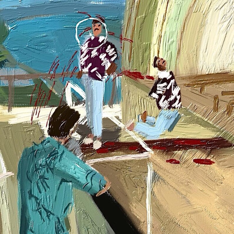 GTA Vice City Oil Painting Style Digital Poster on Fujifilm Matte Paper ...