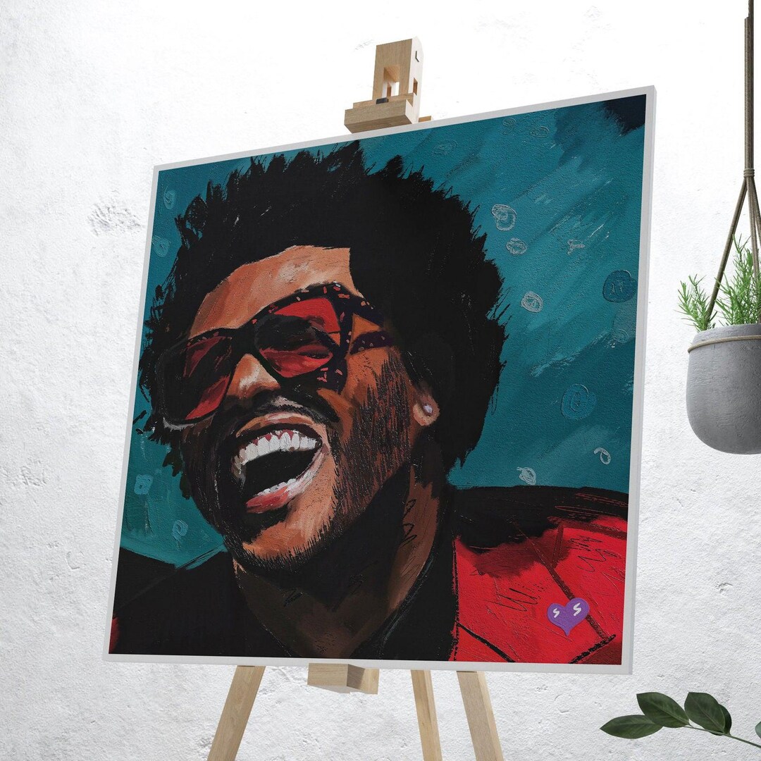 The Weeknd Poster Oil Painting, Digitized Version, Poster on Premium ...