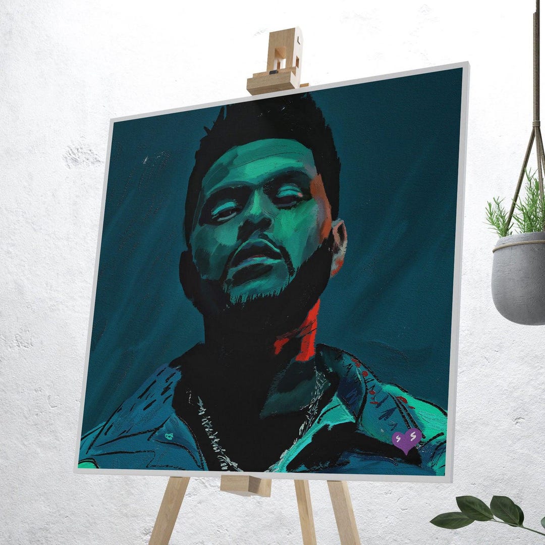 The Weeknd Poster Oil Painting, Digitized Version, Poster on Premium ...