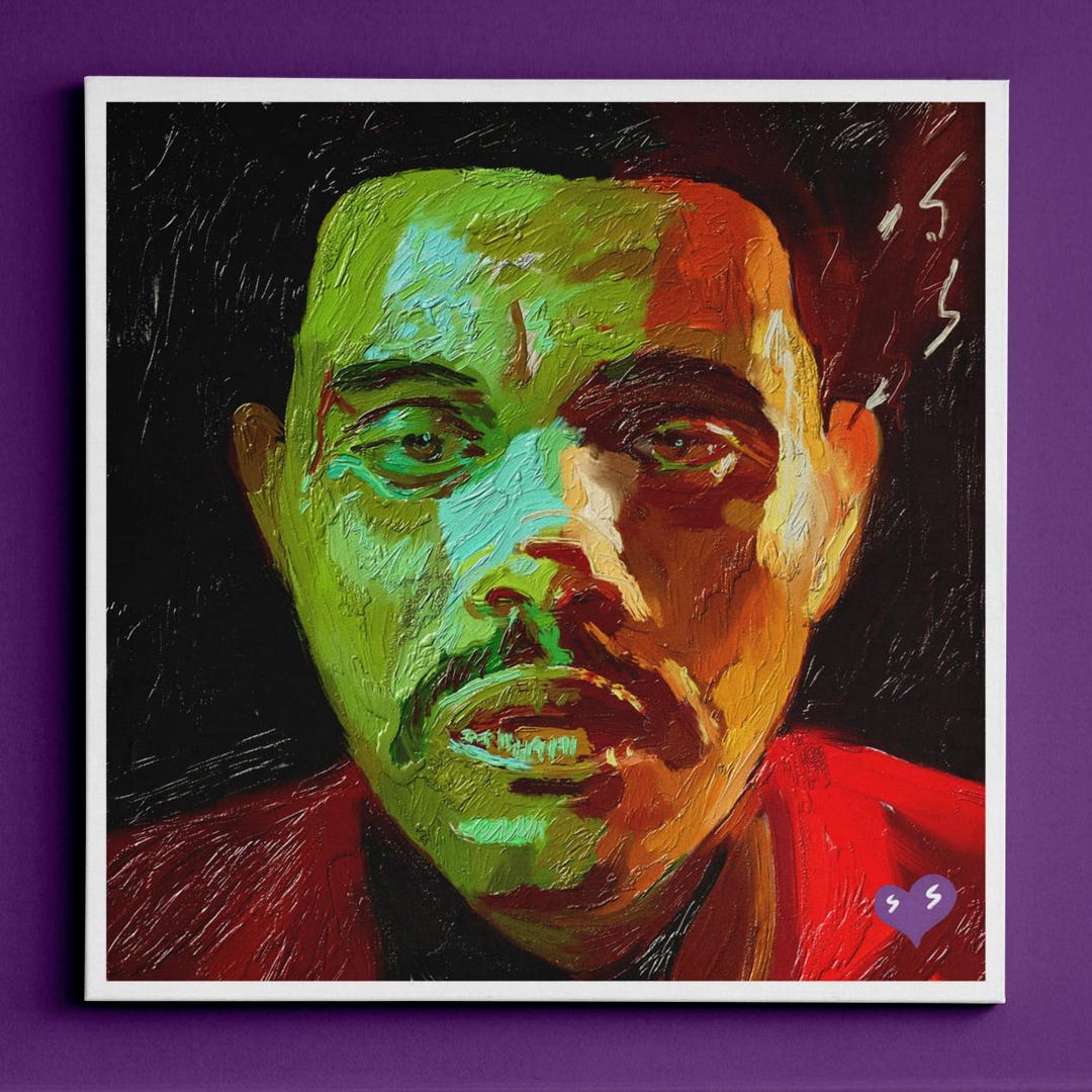 The Weeknd Poster Oil Painting, Digitized Version, Poster on Premium ...