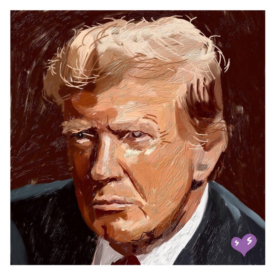 Donald Trump Oil Painting Style Digital Poster on Fujifilm Glossy Paper ...
