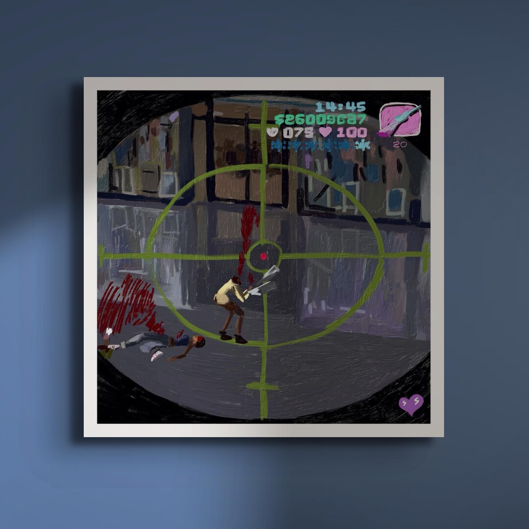 GTA Vice City Poster Oil Painting, Digitized Poster on Premium Fujifilm ...