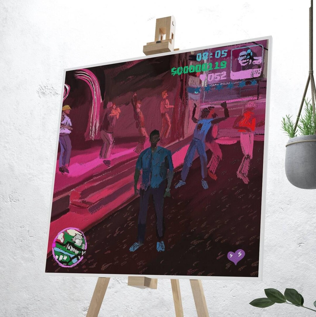 GTA Vice City Poster Oil Painting, Digitized Version, Poster on Premium ...