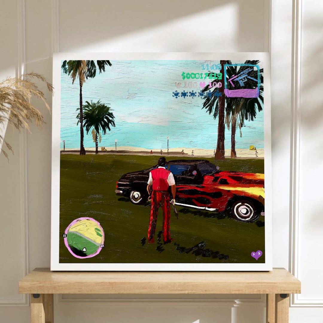 GTA Vice City Poster – Video Game Art, Gaming Decor, Gaming Poster (70× ...
