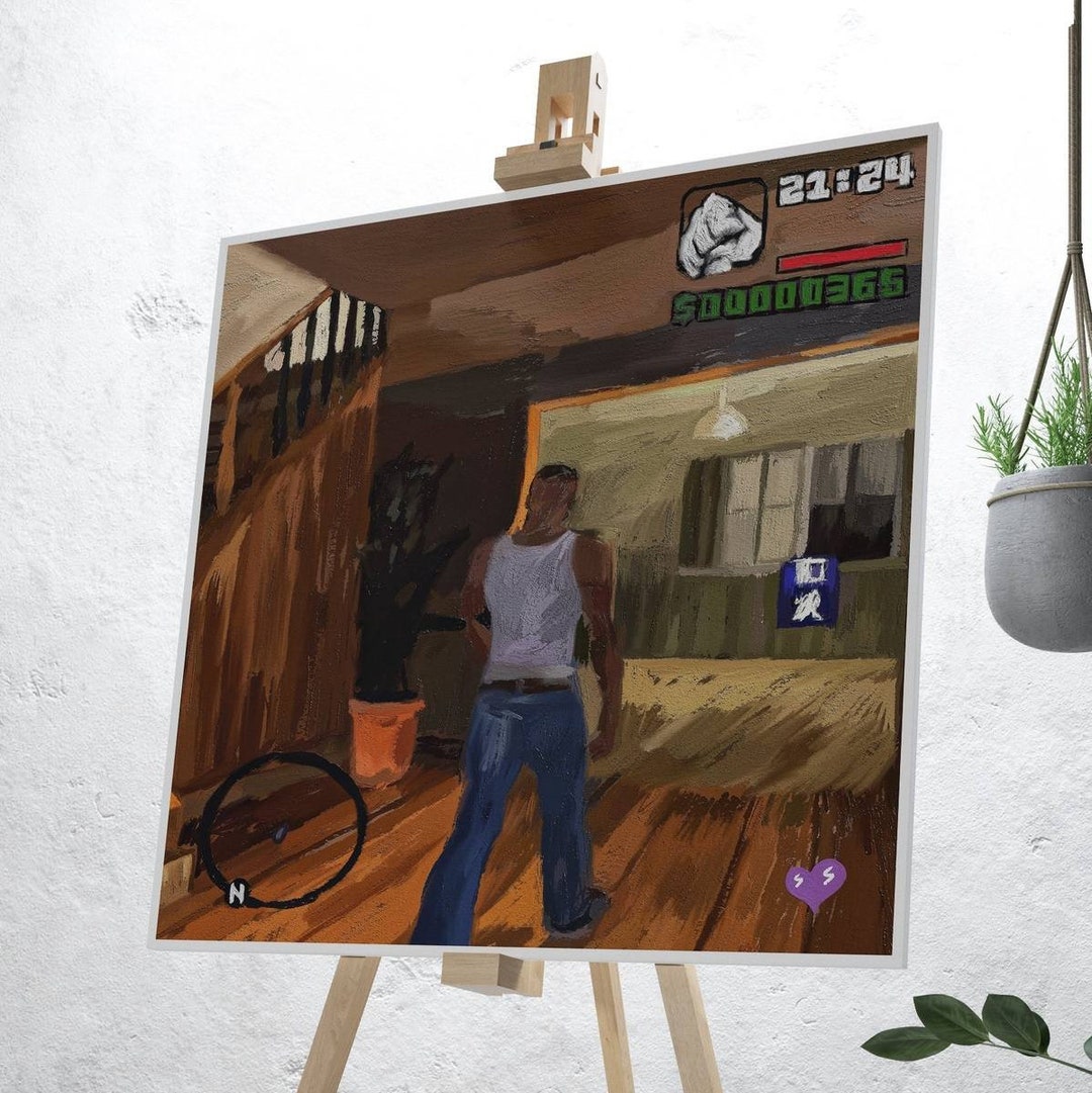 GTA San Andreas Oil Painting Style Digital Poster on Fujifilm Glossy ...