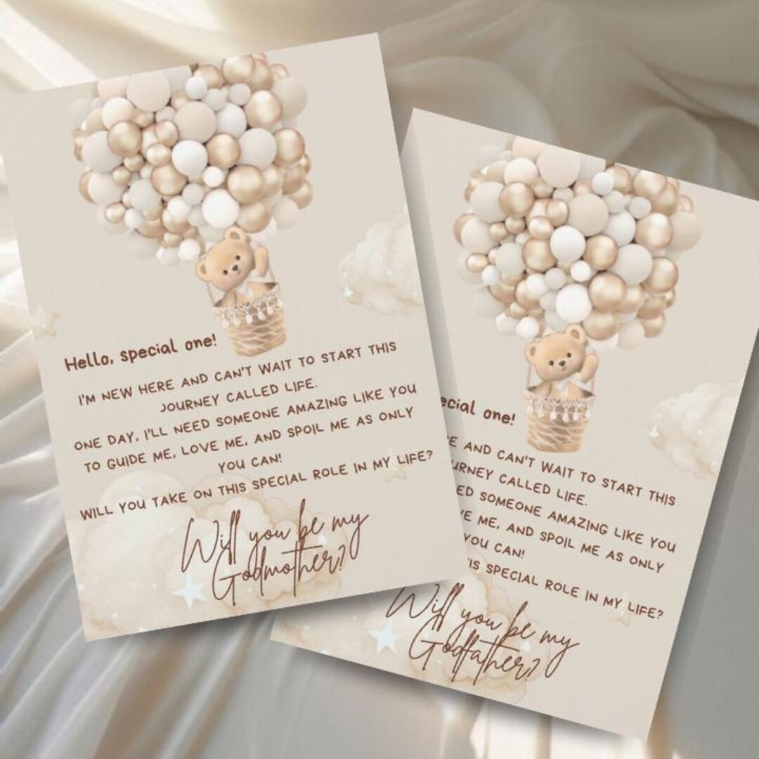 Universal Godparents Ask Letter | Printable Christening Proposal Card ...