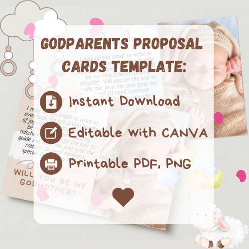 Godparents Proposal Cards Printable Will You Be My Godmother Proposal ...