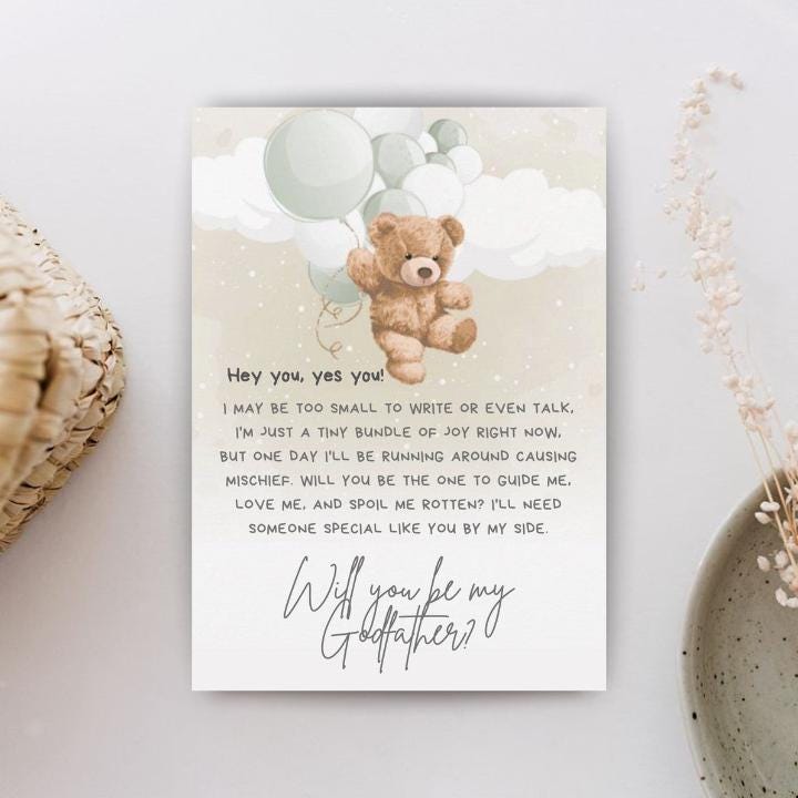 Universal Godparents Proposal Card | Will You Be My Godmother Editable ...