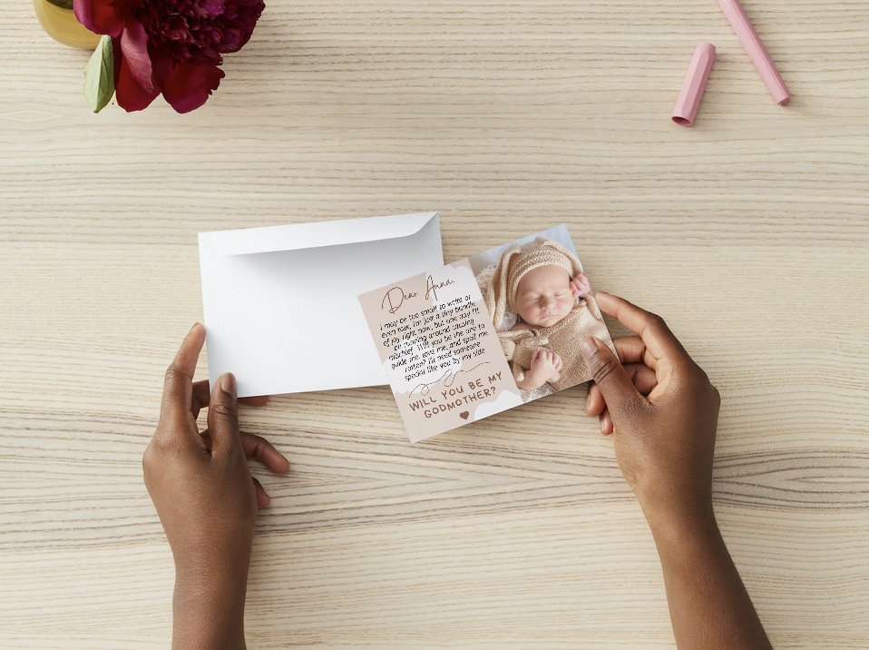 Godparents Proposal Cards Printable Will You Be My Godmother Proposal ...