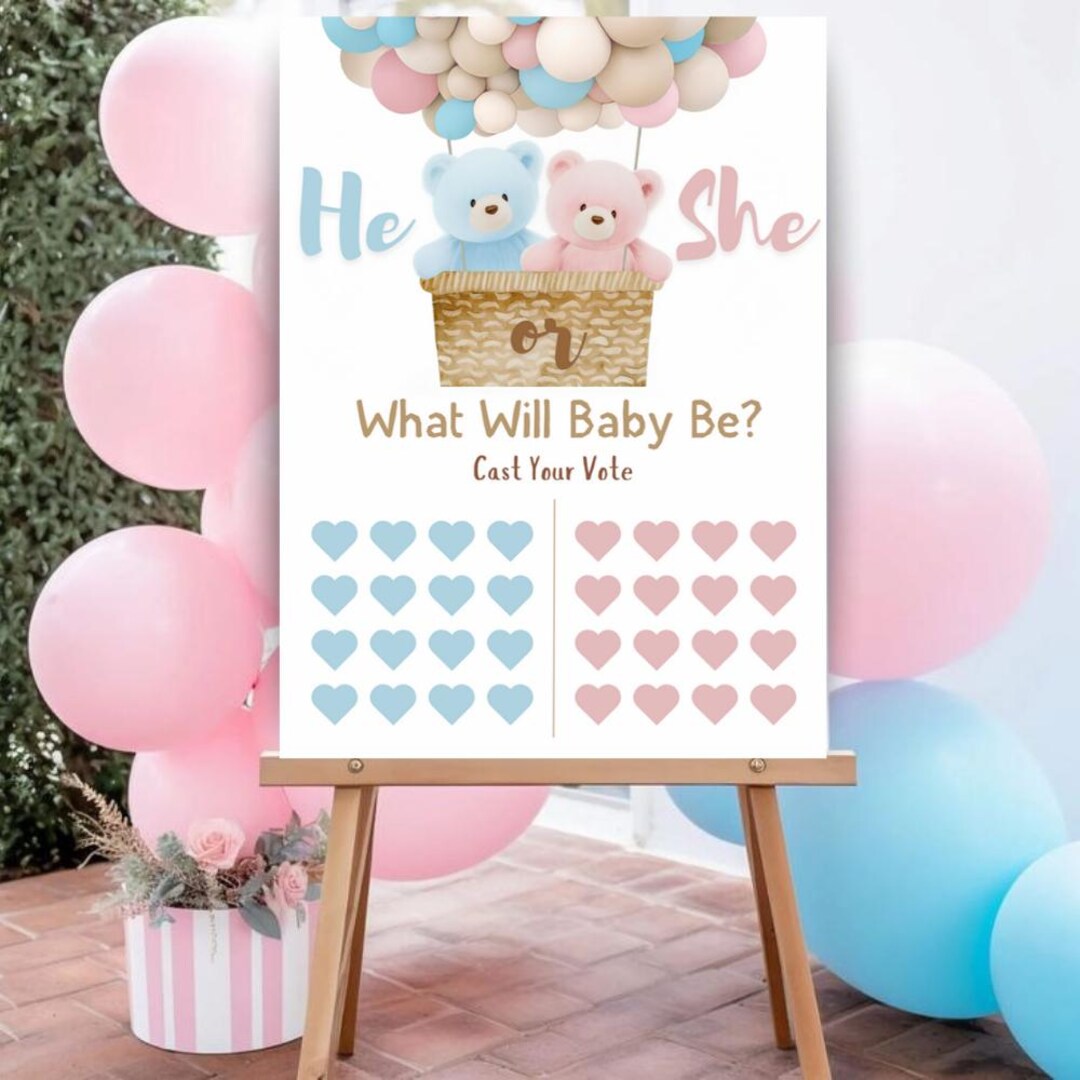 Gender Reveal Voting Board: He or She Party Game (digital Download) - Etsy