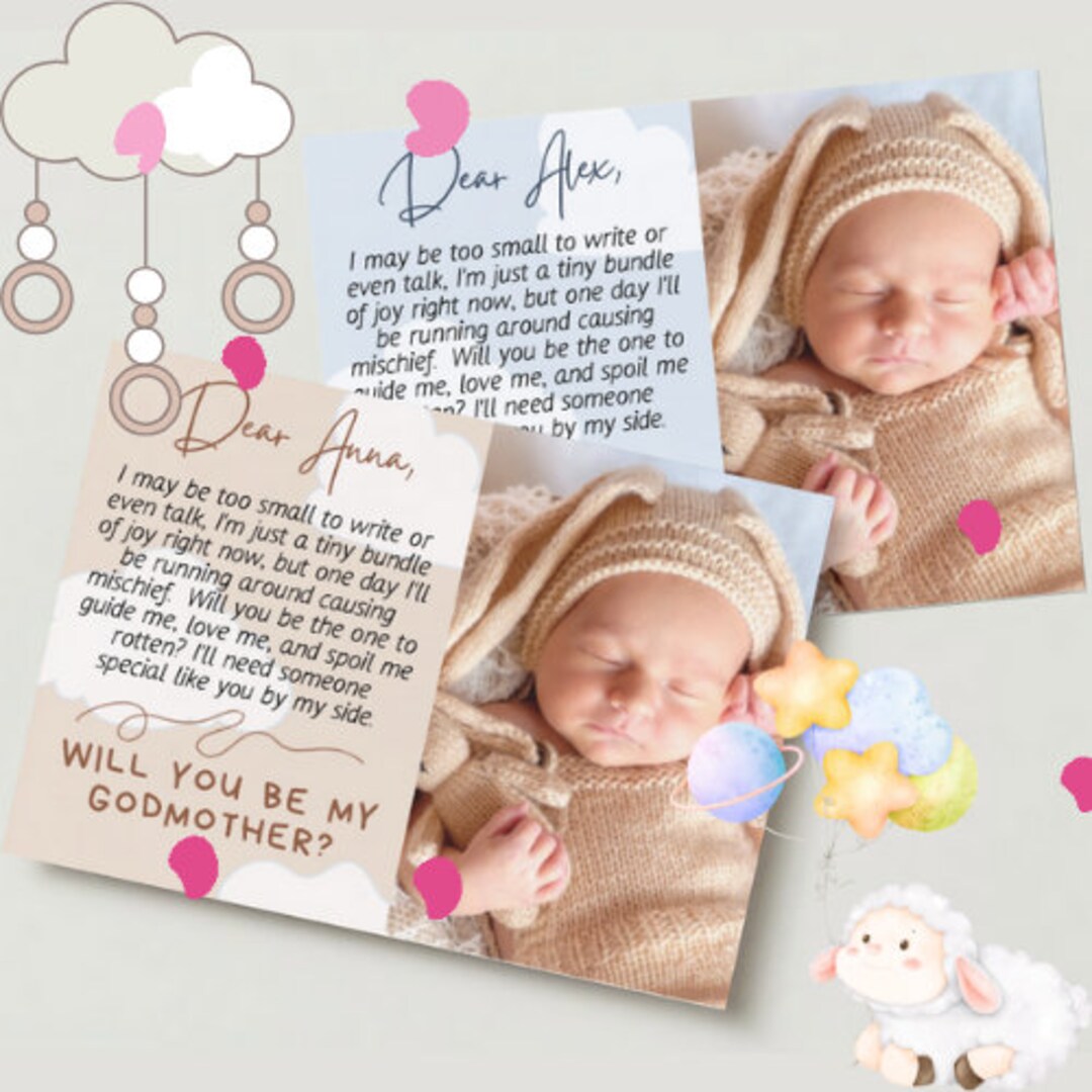 Godparents Proposal Cards Printable Will You Be My Godmother Proposal ...