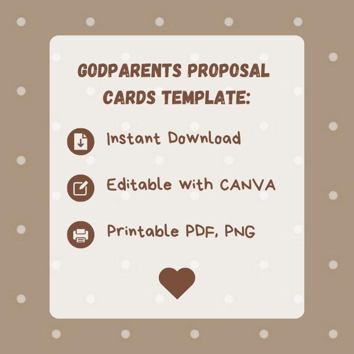 Godparents Proposal Cards Printable | Will You Be My Godmother Proposal ...