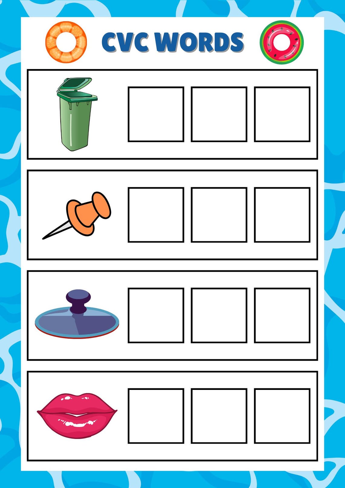 CVC & Phonics Interactive Activity for Kindergarten and Preschool Fun ...