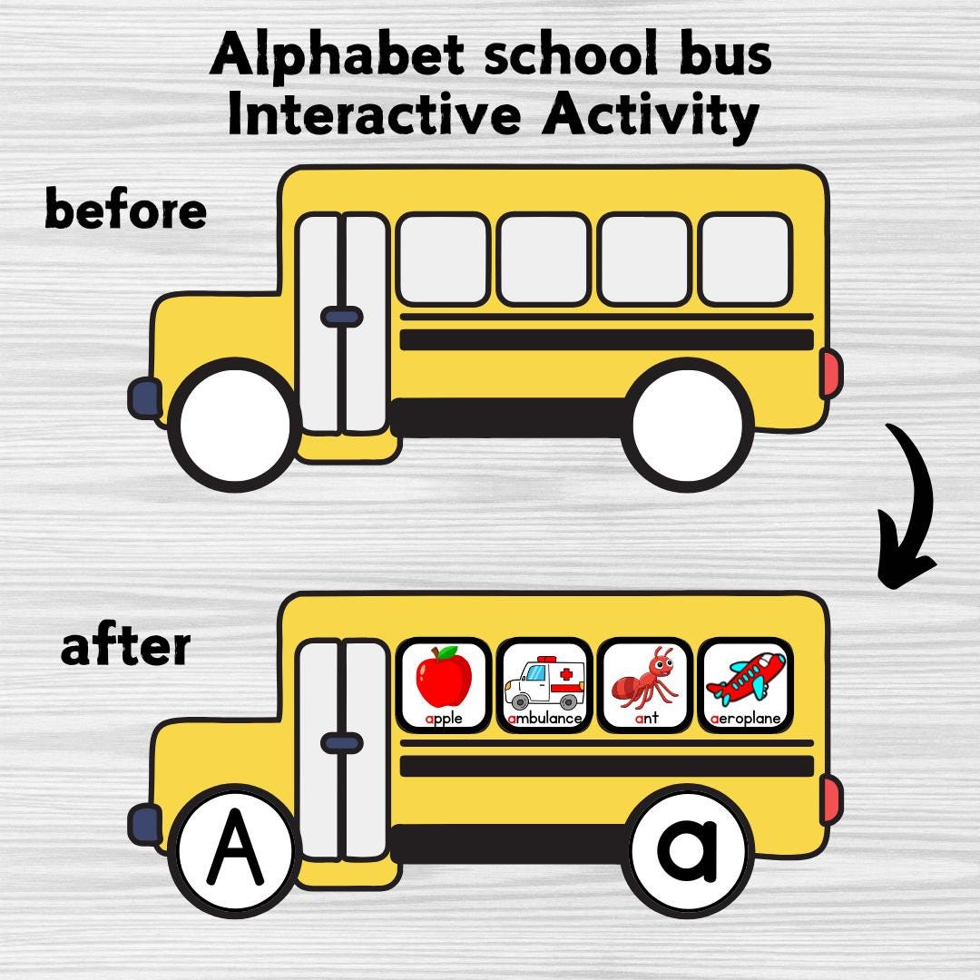 Alphabet School Bus: an Interactive Printable Activity for Young ...