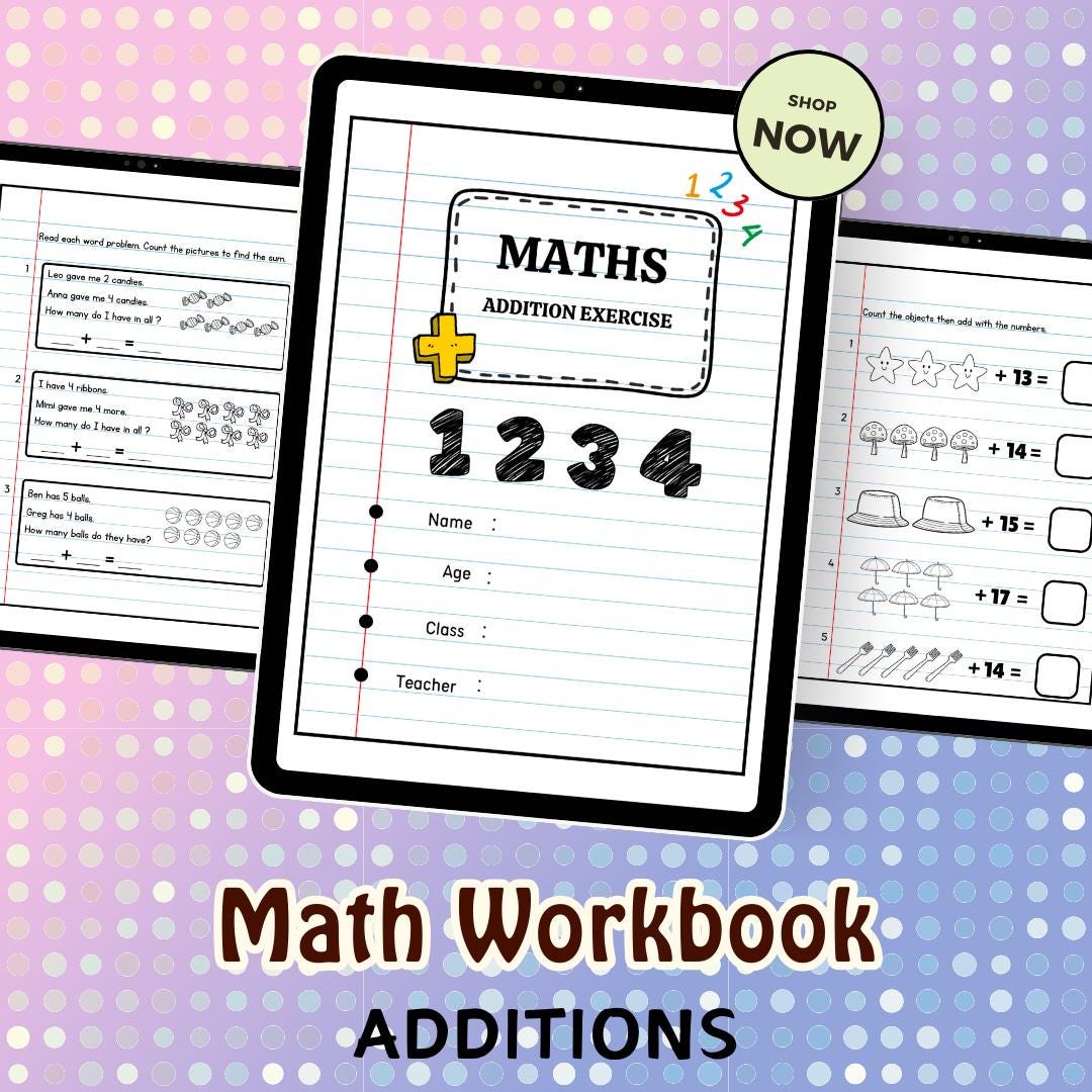 Addition Practice Workbook for Preschool / Kindergarten / Homeschool ...