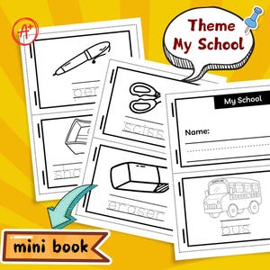 Printable My School Theme Activity Worksheets for Kindergarten Fine ...