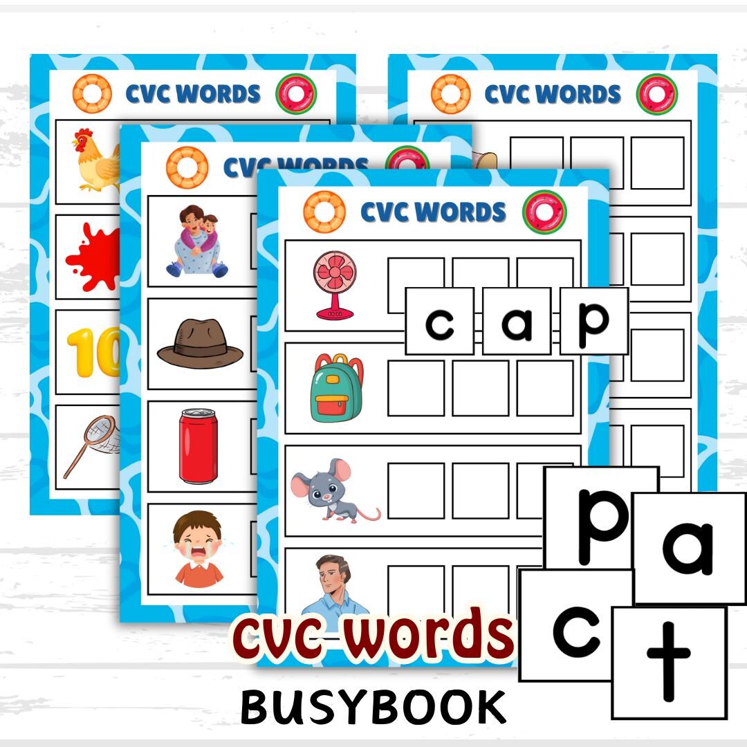 CVC & Phonics Interactive Activity for Kindergarten and Preschool Fun ...
