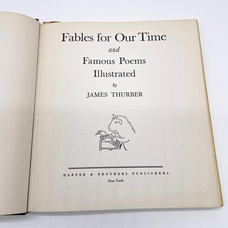 James Thurber Fables for Our Time Hardback 1940 First Edition NO DUST ...