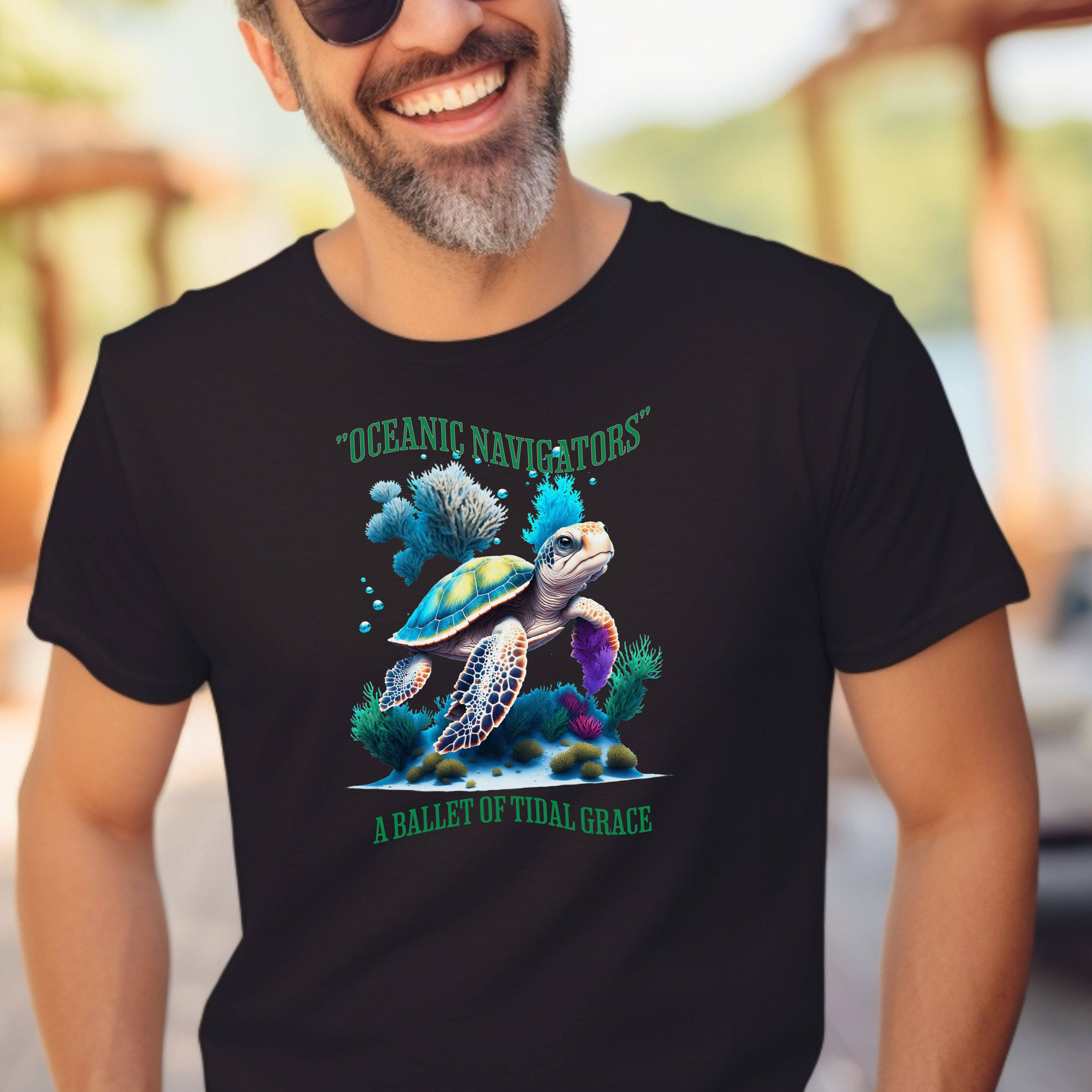 Sea Turtle Tee Shirt Ocean Sea Turtle Design Family Tee Summer Tee ...