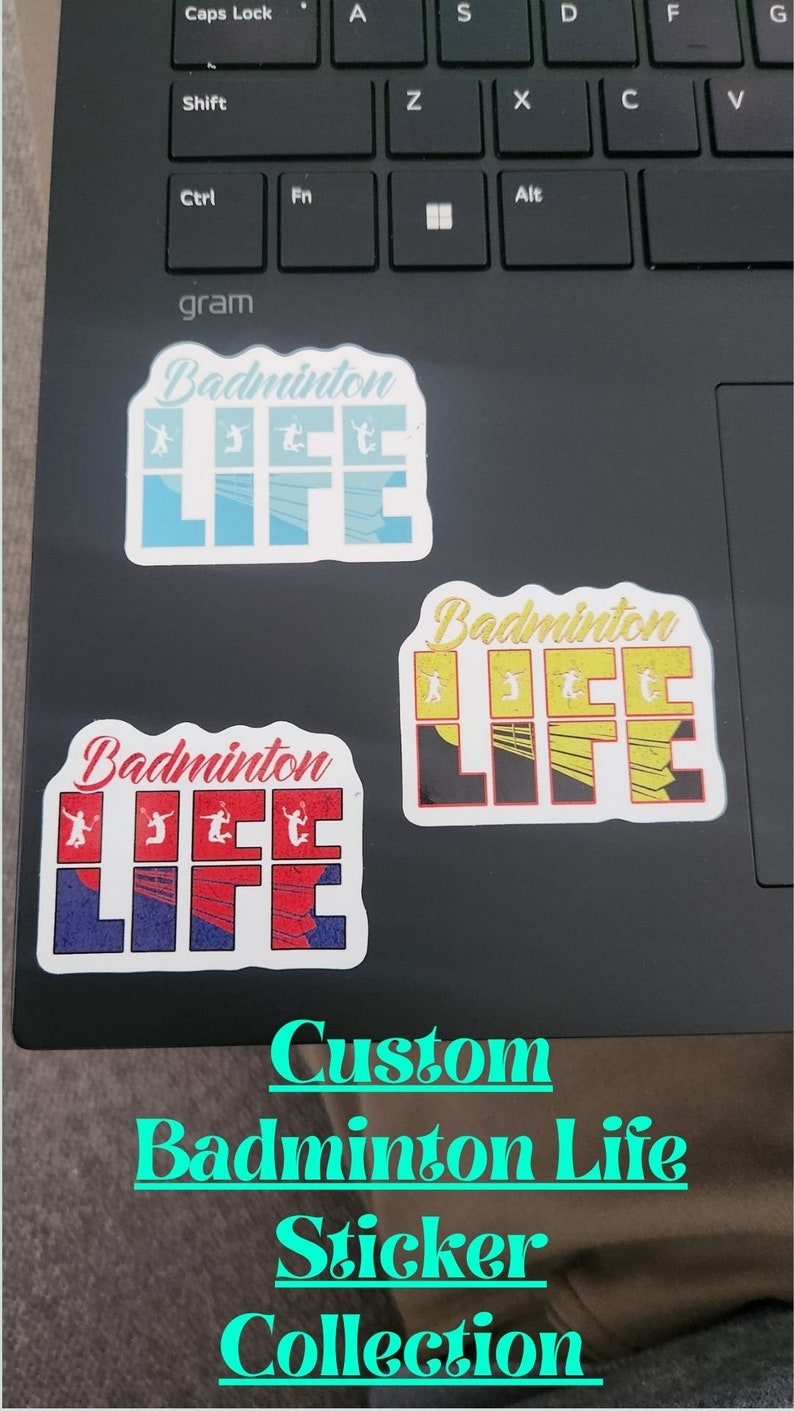 Badminton Sticker Sheet Decal Badminton Team Reward Water Bottle ...