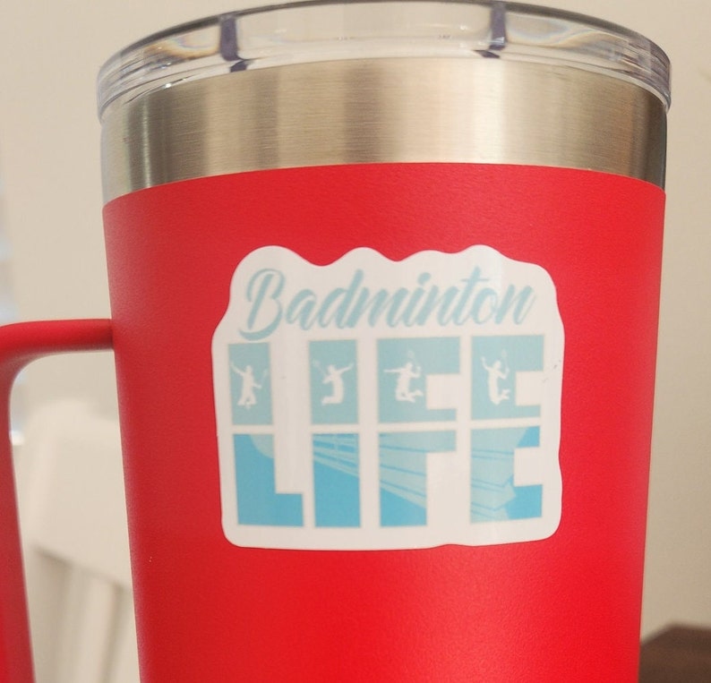 Badminton Sticker Sheet Decal Badminton Team Reward Water Bottle ...