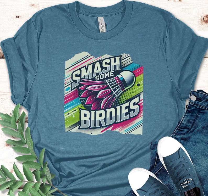 Badminton Racket Sport Shuttlecock Tee Birdie Smash Vibrant Racket ...