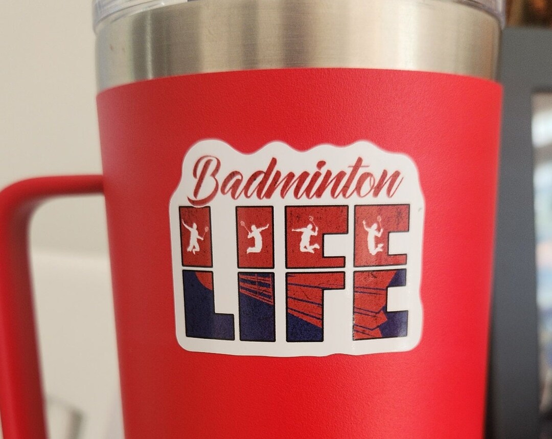 Badminton Sticker Sheet Decal Badminton Team Reward Water Bottle ...
