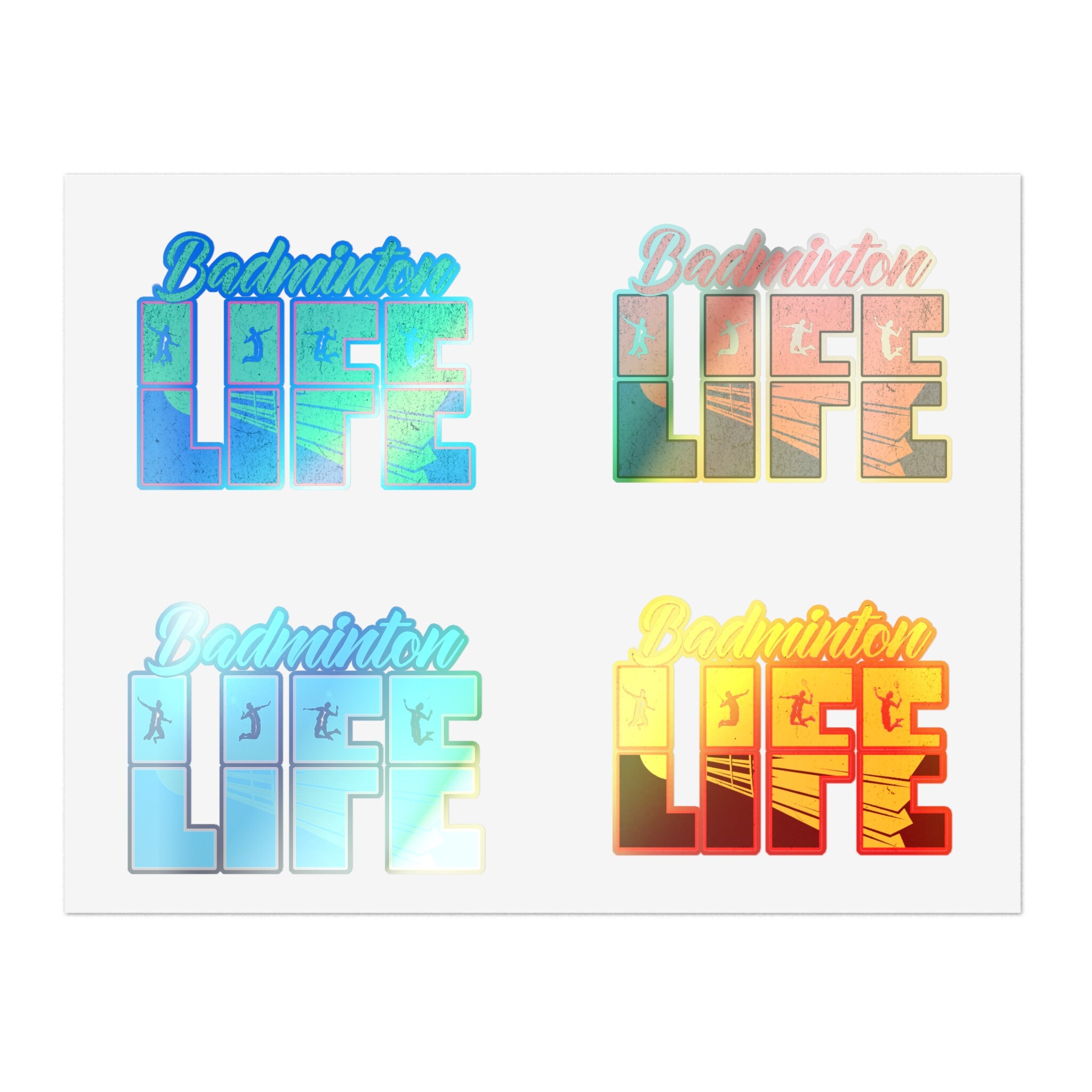 Sticker Sheets Life Badminton Racket Sport Large Decal Chrome Sticker ...