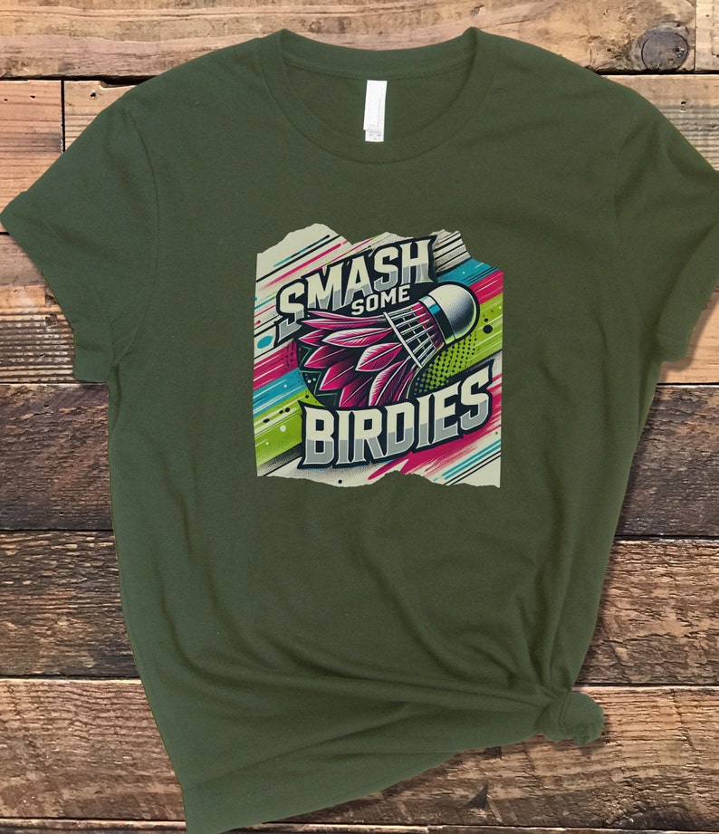 Badminton Racket Sport Shuttlecock Tee Birdie Smash Vibrant Racket ...