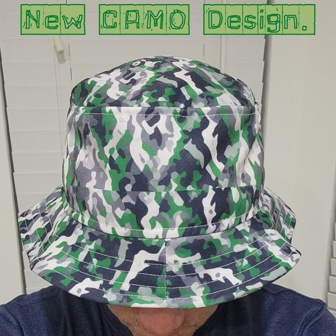 Fun Camo Style Bucket Hat Dads Summer Golf Sun Camo Style Fishing Hat ...