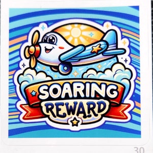 Fun Sticker Student Positive Reward Decal Airplane Sticker Motivational ...