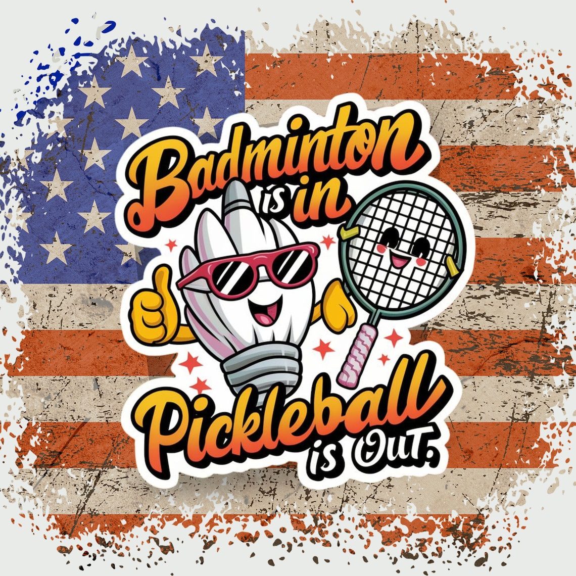 Badminton Sticker Patriotic Style Team Reward Badminton Gift Player ...
