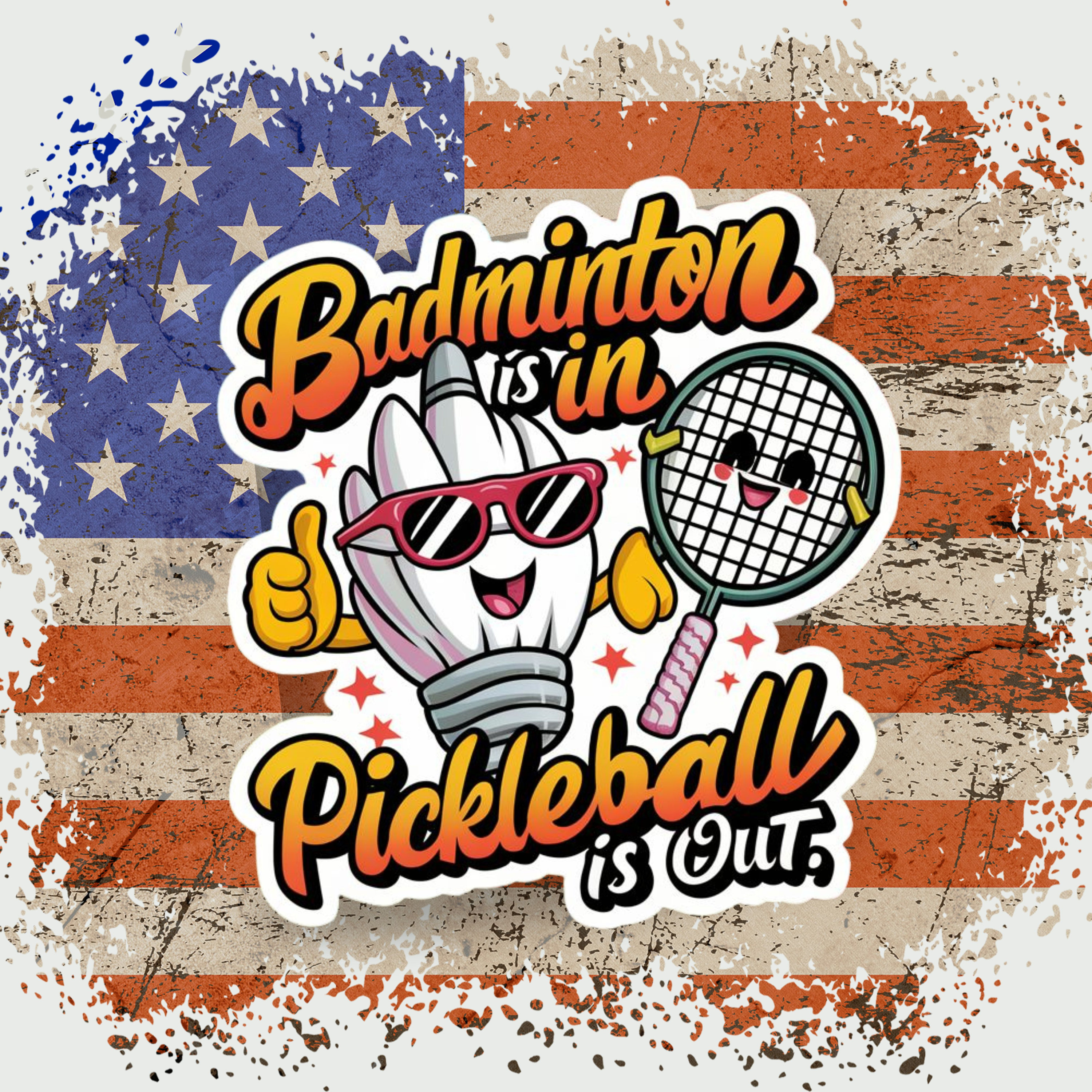 Badminton Sticker Patriotic Style Team Reward Badminton Gift Player ...