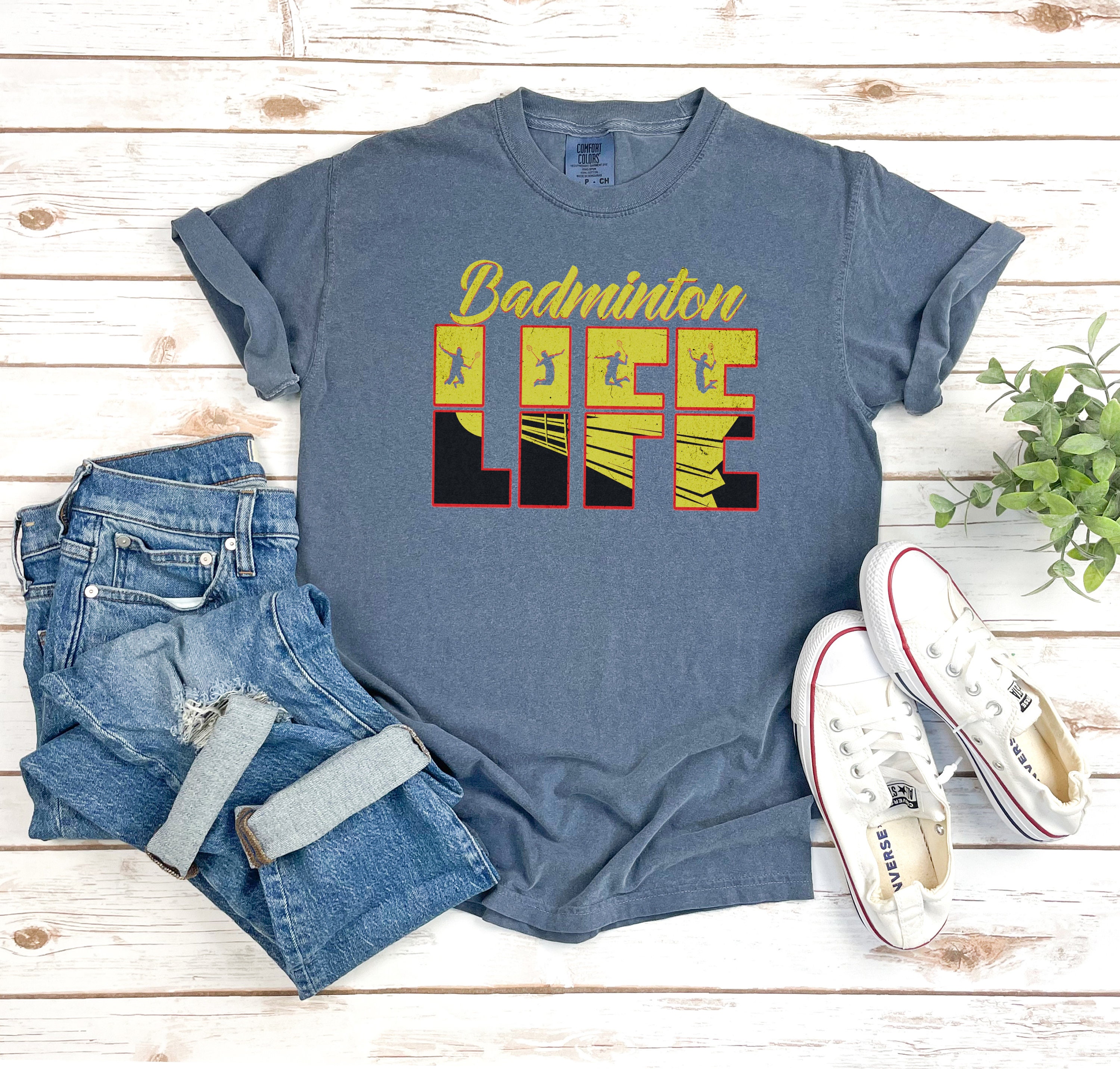Badminton Tee Causal Shirt Racket Player Winning Sports Team Gift ...