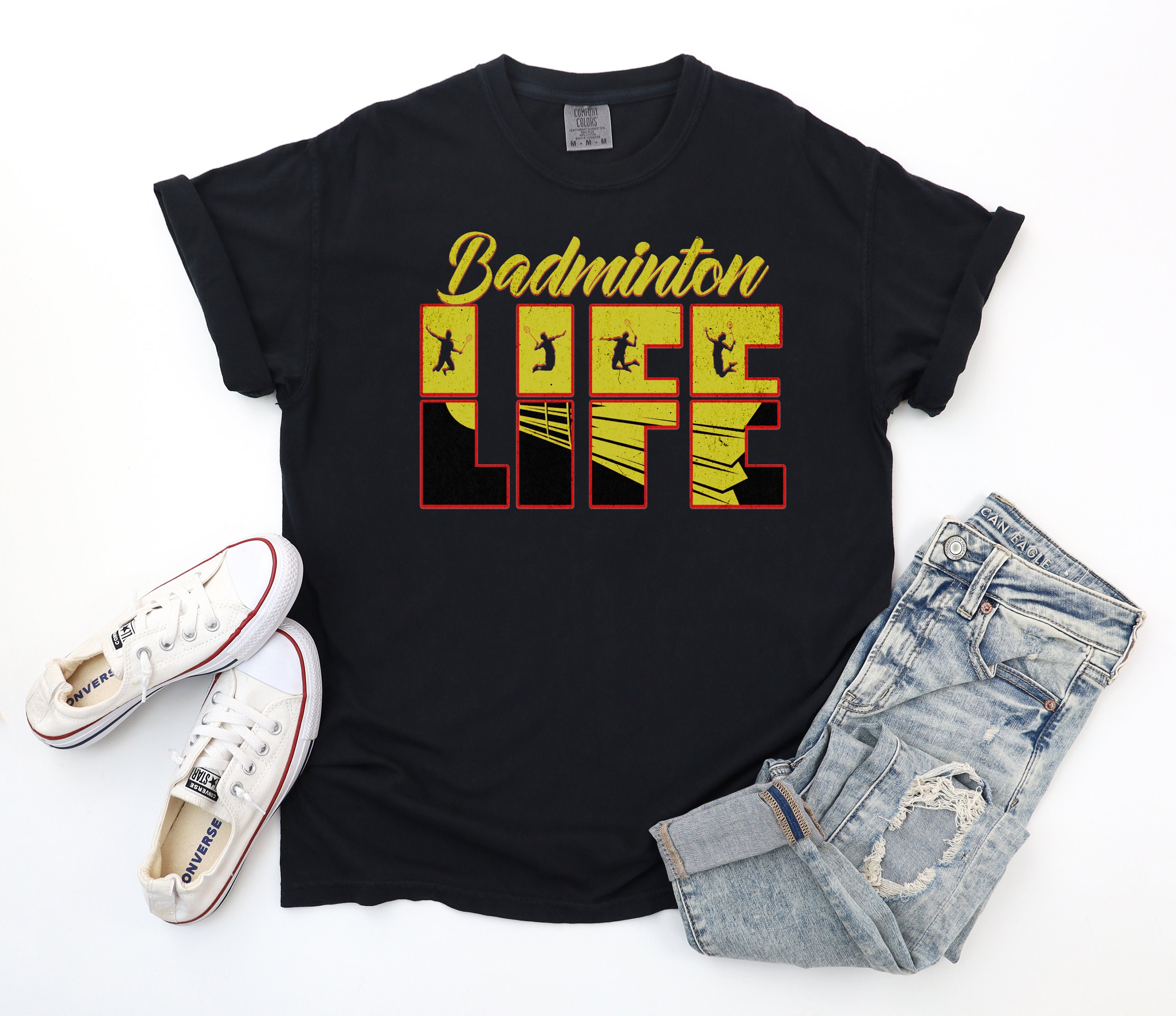 Badminton Tee Causal Shirt Racket Player Winning Sports Team Gift ...