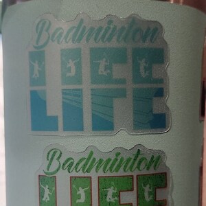 Badminton Sticker Sheet Decal Badminton Team Reward Water Bottle ...