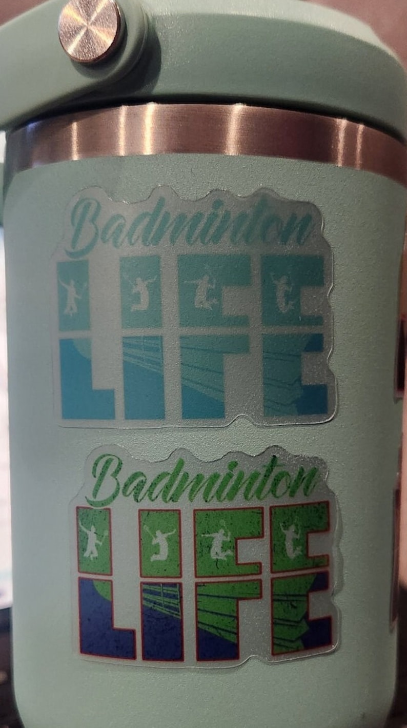 Badminton Sticker Sheet Decal Badminton Team Reward Water Bottle ...