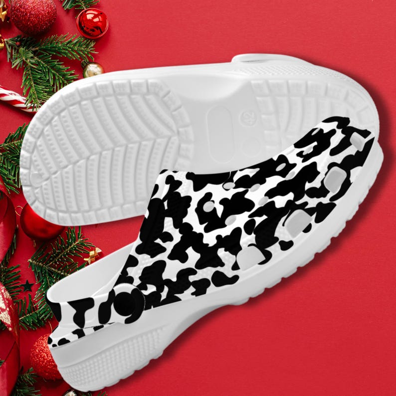 Cow Print Clogs Comfortable Walking Shoes Foam Slip on Gift for Animal ...