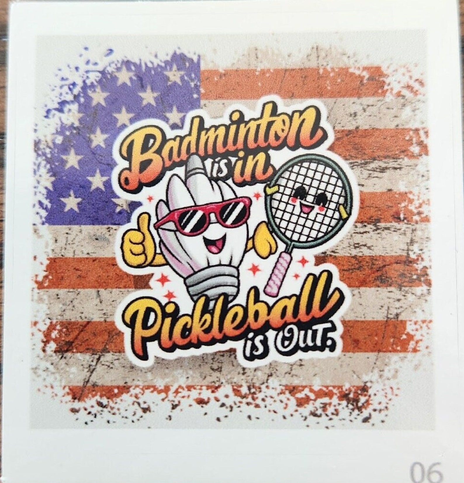 Badminton Sticker Patriotic Style Team Reward Badminton Gift Player ...
