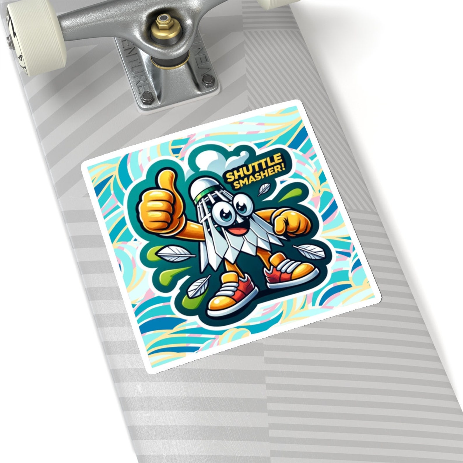 Badminton Thumbs up Sticker Shuttlecock Racket Sport Fun Laptop Decal ...