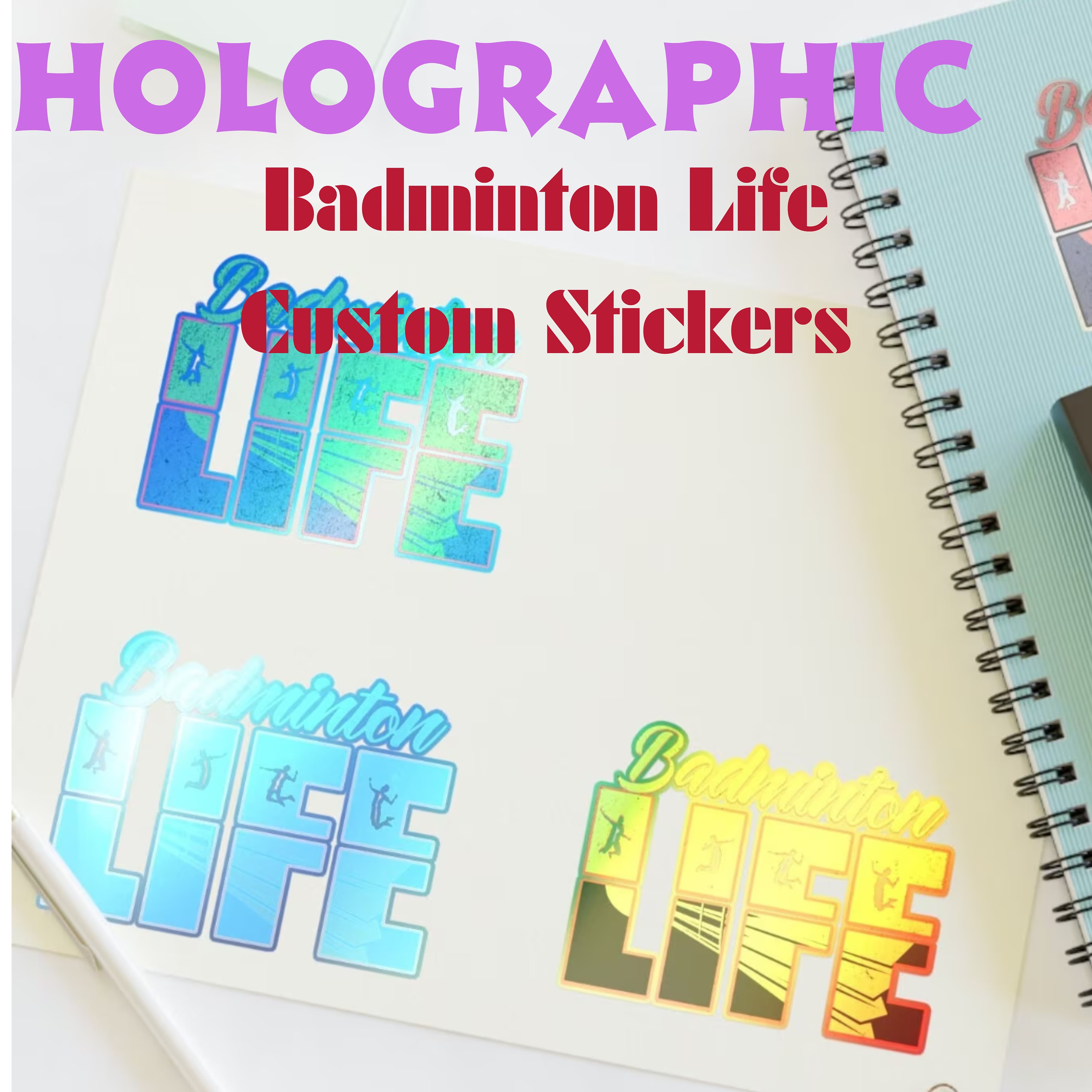 Badminton Sticker Sheet Decal Badminton Team Reward Water Bottle ...