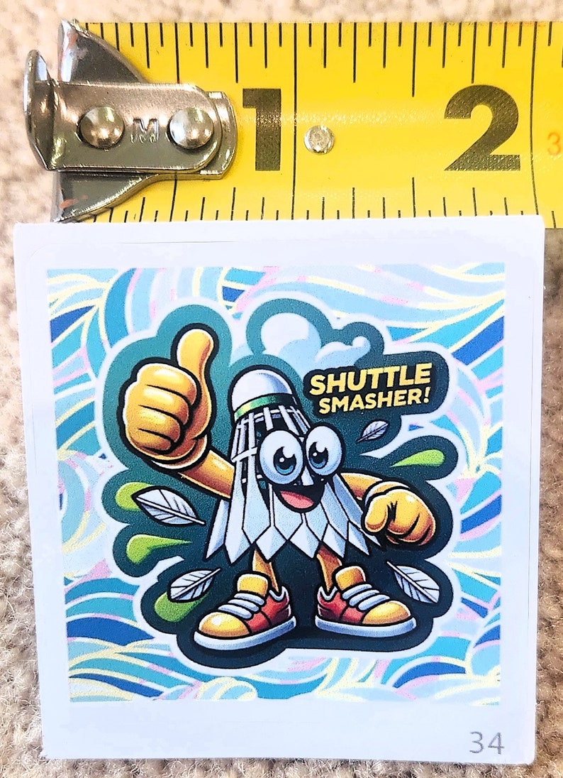 Badminton Thumbs up Sticker Shuttlecock Racket Sport Fun Laptop Decal ...