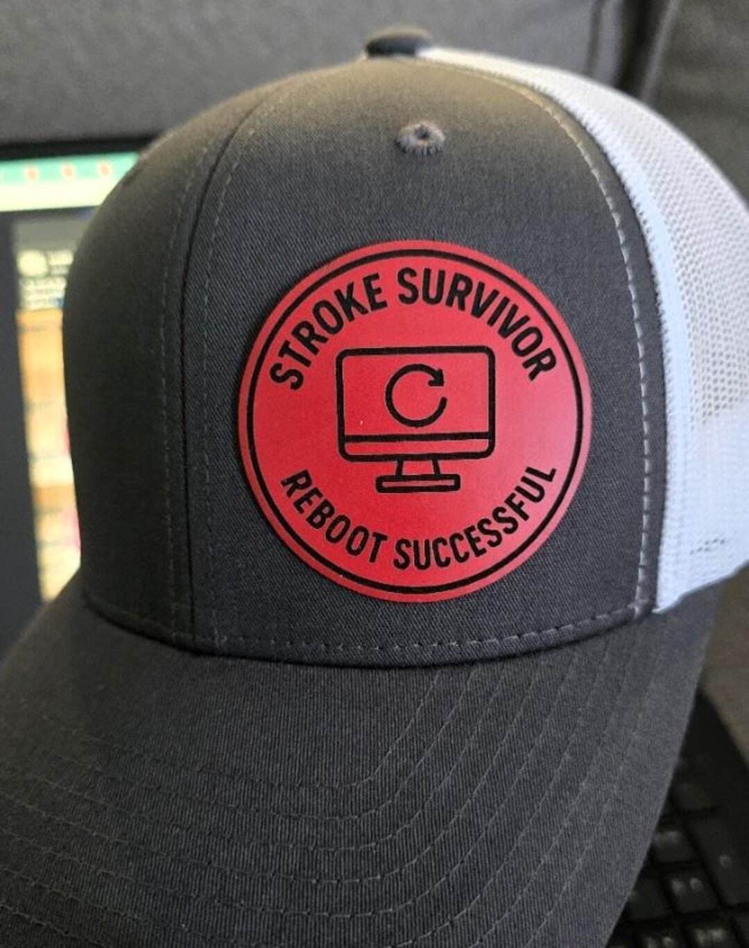 Stroke Survivor Recovery Gift Idea Leatherette Patch for Baseball Hat ...