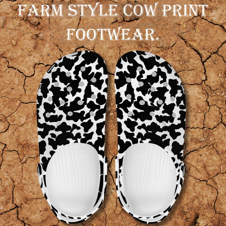 Cow Print Clogs Comfortable Walking Shoes Foam Slip on Gift for Animal ...