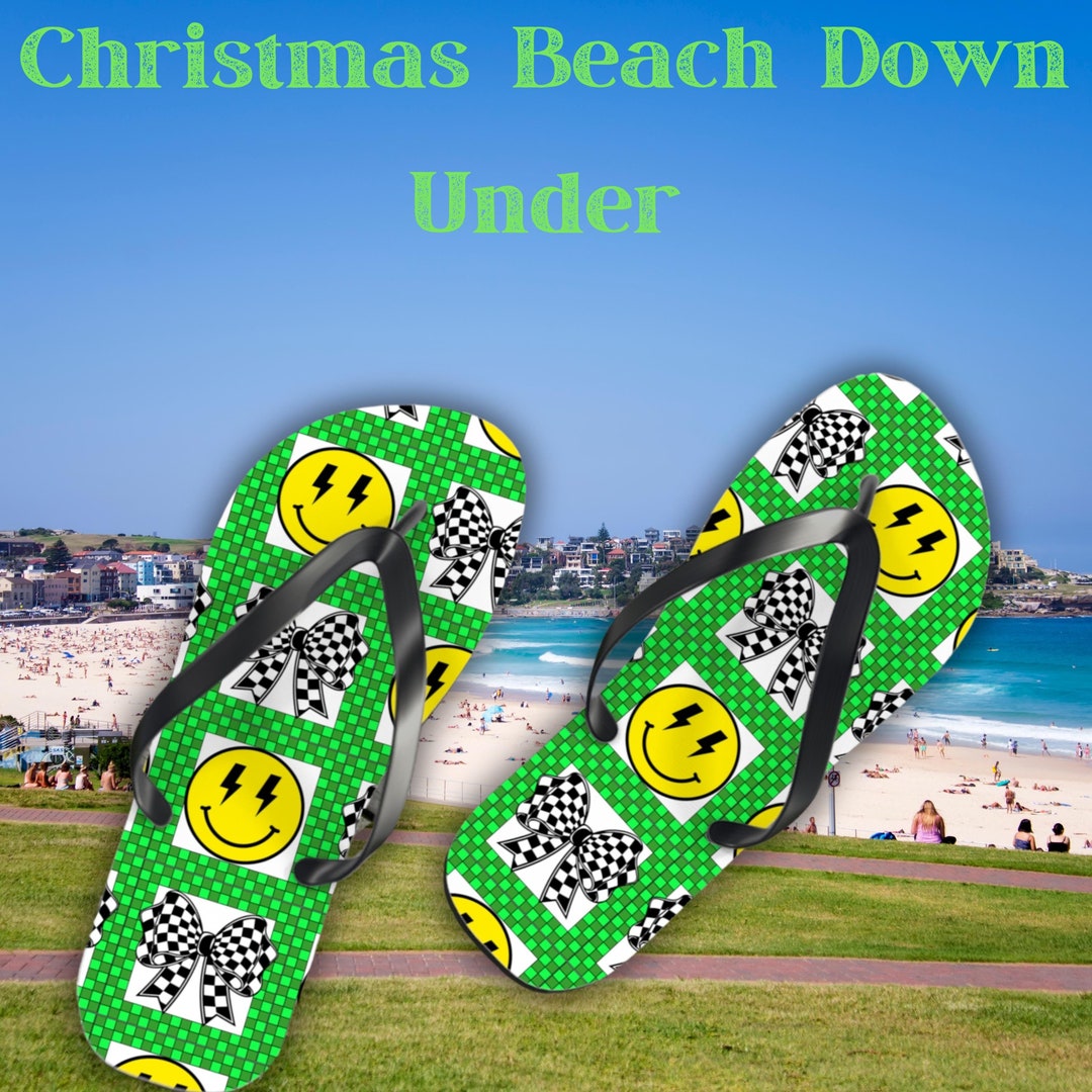 Retro Flip Flops Smiley Face Sandals 90s Fashion Beach Vacation Summer ...