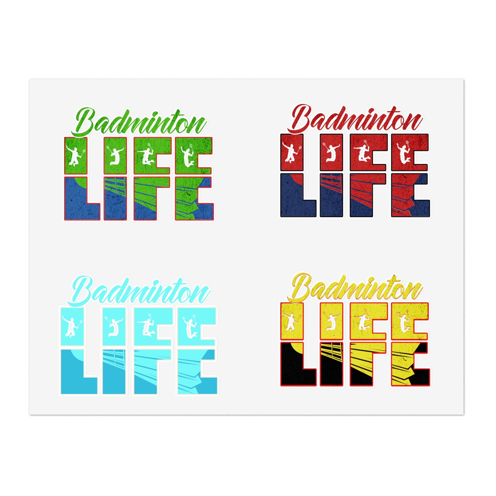 Sticker Sheets Life Badminton Racket Sport Large Decal Chrome Sticker ...