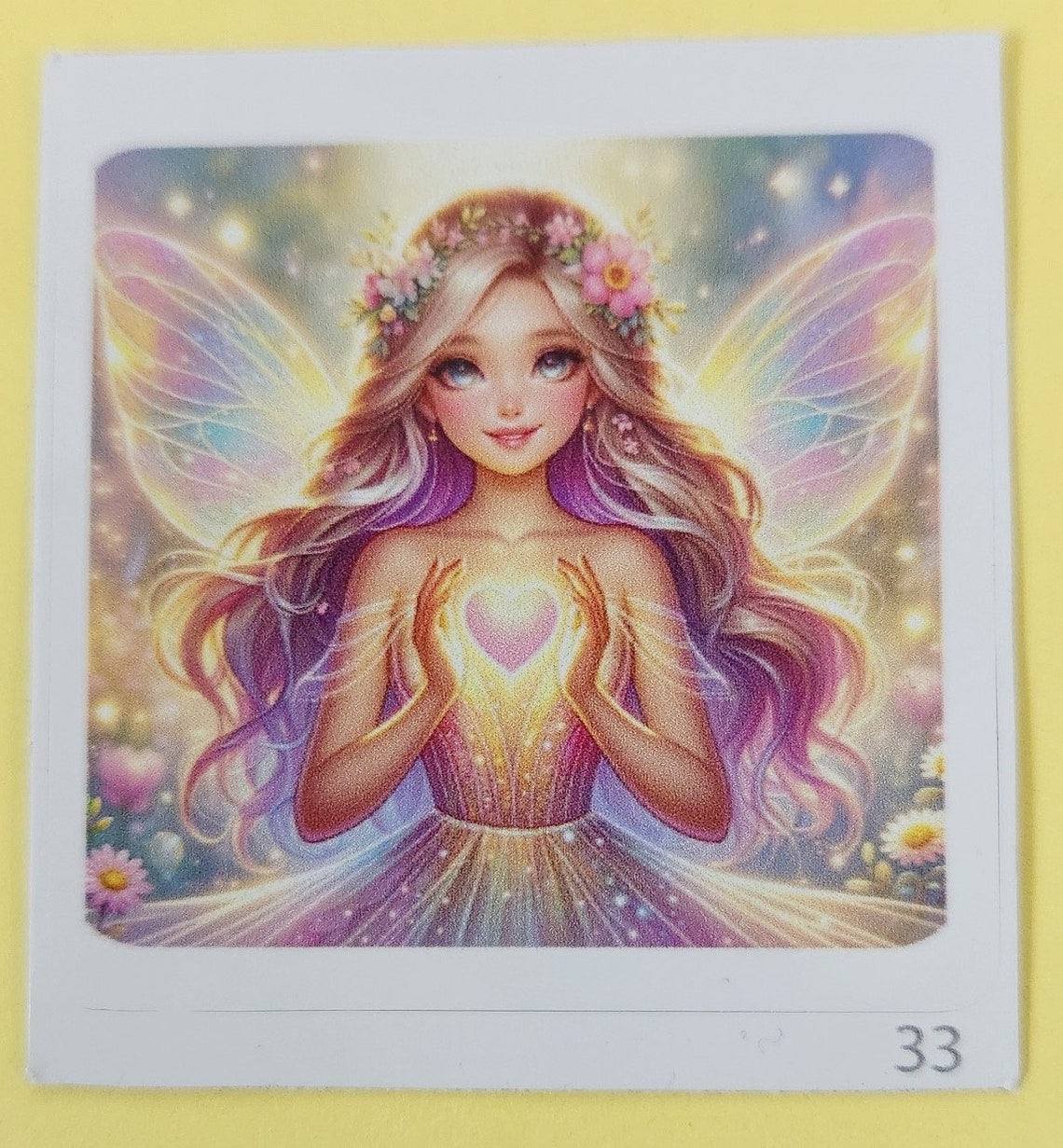 Cute Fairytale Angel Sticker Gift Vibrant Heart Decorative Fairytale ...