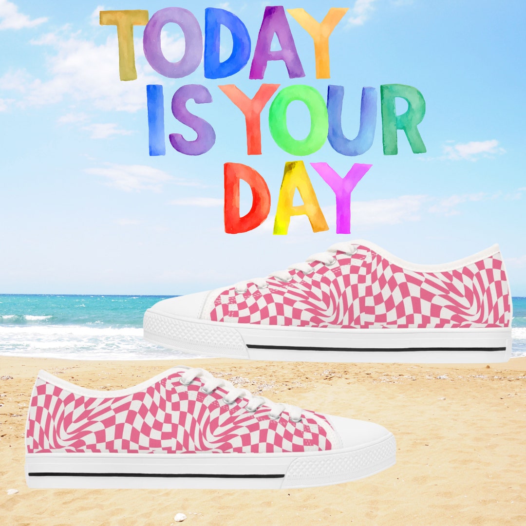 Women's Low Top Sneakers Retro-inspired Vintage Shoes Checkered Motif ...