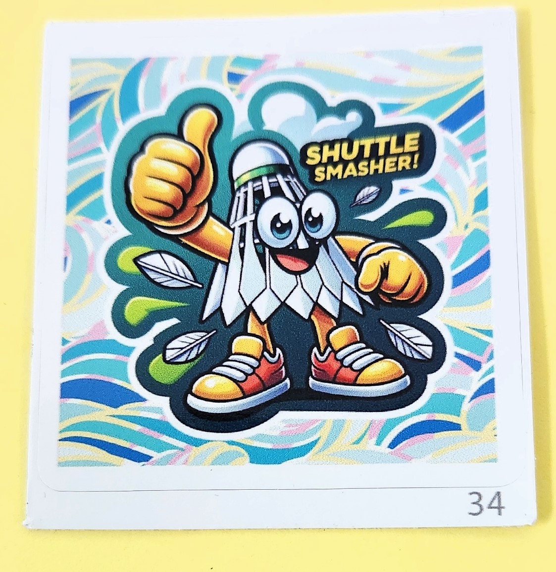 Badminton Thumbs up Sticker Shuttlecock Racket Sport Fun Laptop Decal ...